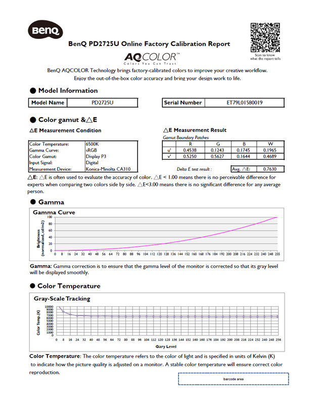What is a Calibration Report and How to Read It | BenQ US