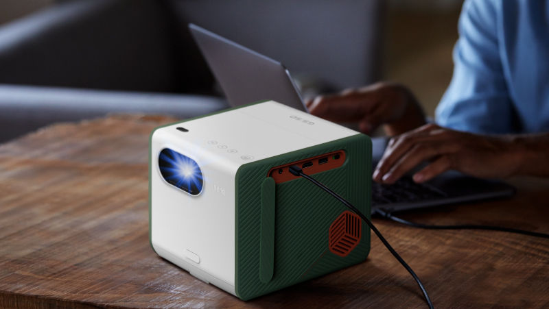 GS50 1080p Outdoor Projector with Extra Bass Bluetooth Speakers, IPX2 ...